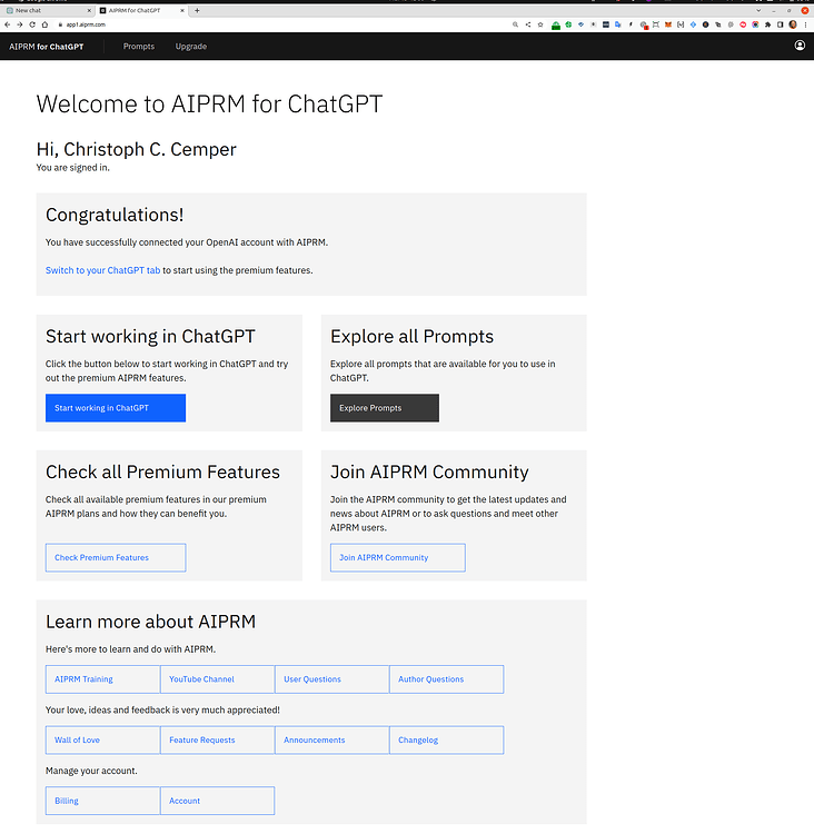 How to Link Your OpenAI to AIPRM account - AIPRM Training - AIPRM ...