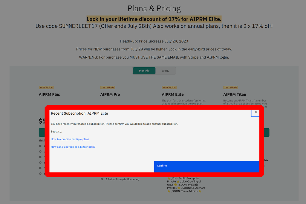 AIPRM Plan Stacking UX - General - AIPRM Community Forum